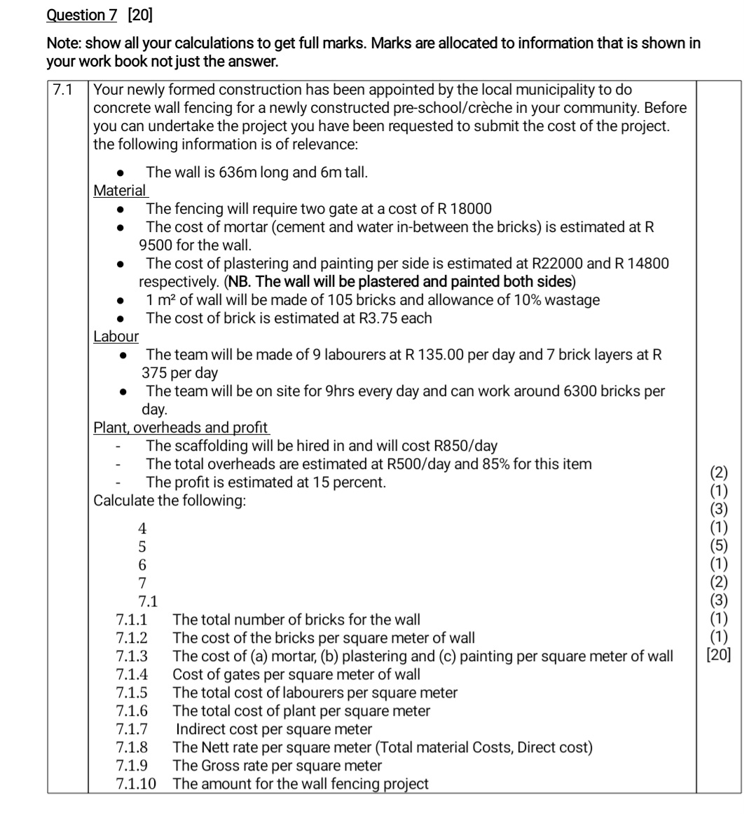 Solved Question 7 [20]Note: show all your calculations to | Chegg.com