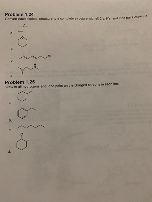 Solved Problem 1.24 Convert each skeletal structure to a | Chegg.com