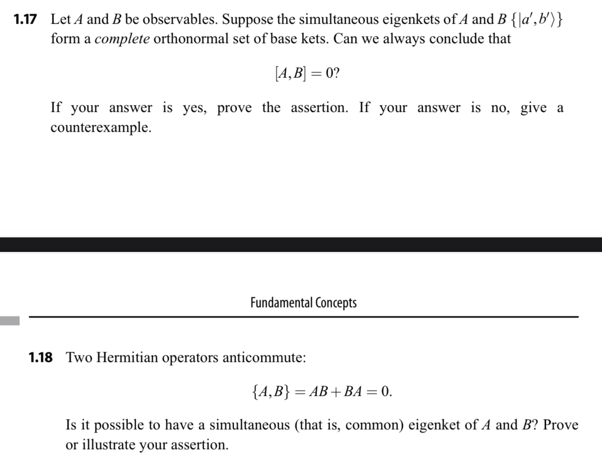 Solved 1.17 ﻿Let A and B ﻿be observables. Suppose the | Chegg.com