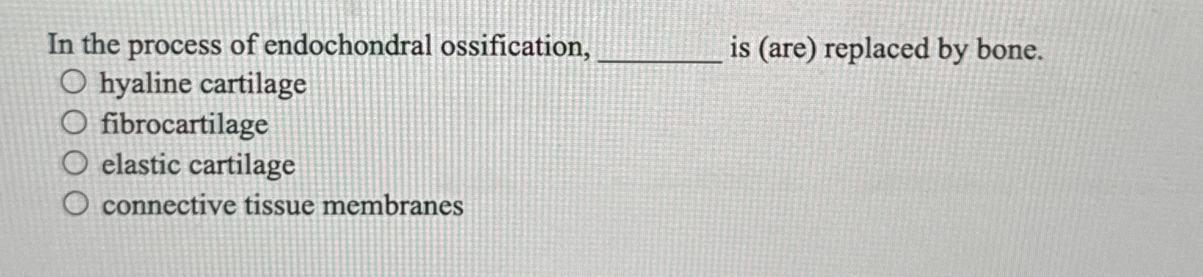 Solved In the process of endochondral ossification,hyaline | Chegg.com