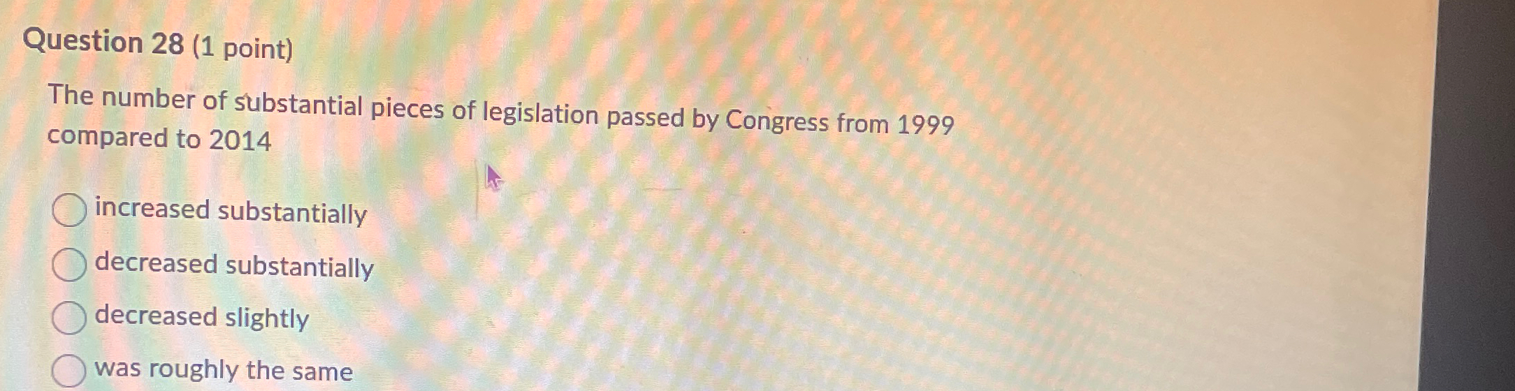 Solved Question 28 (1 ﻿point)The number of substantial | Chegg.com