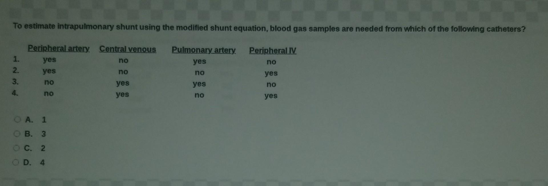 Solved To estimate intrapulmonary shunt using the modified | Chegg.com