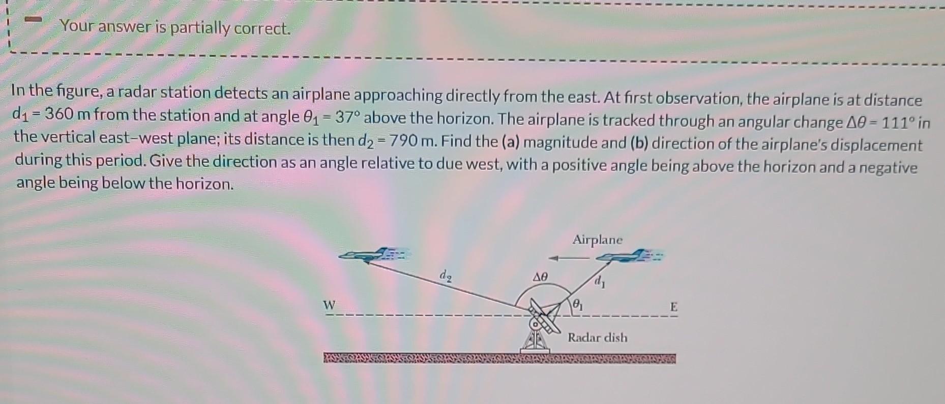 Solved In The Figure A Radar Station Detects An Airplane