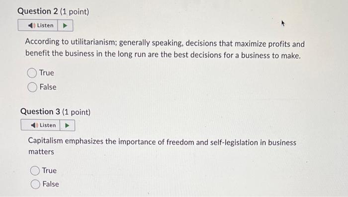 According to utilitarianism; generally speaking, | Chegg.com