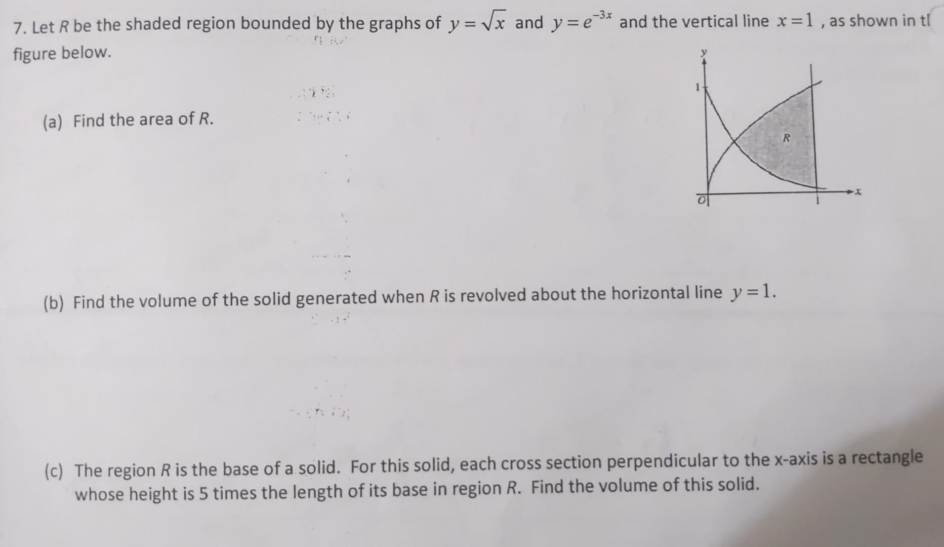 Solved Let R be the shaded region bounded by the graphs of | Chegg.com