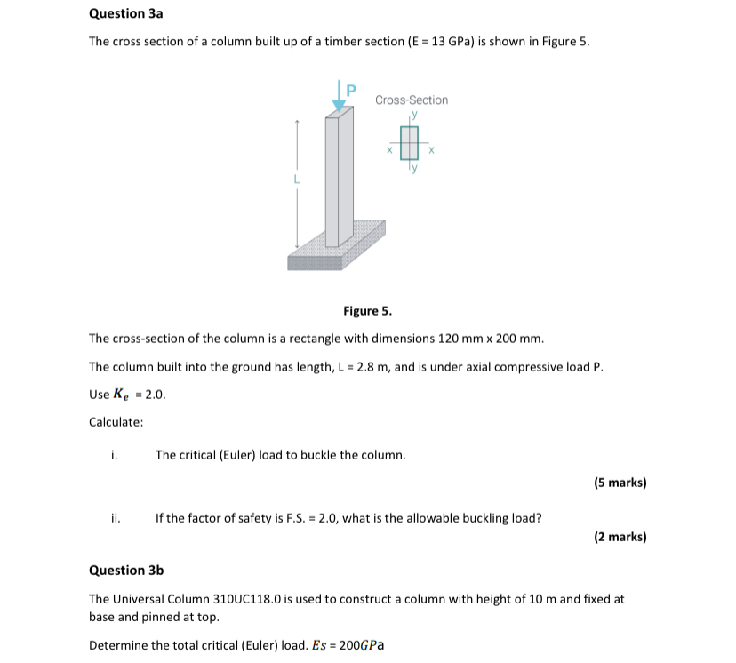 [Solved]: Question 3a The cross section of a column built up
