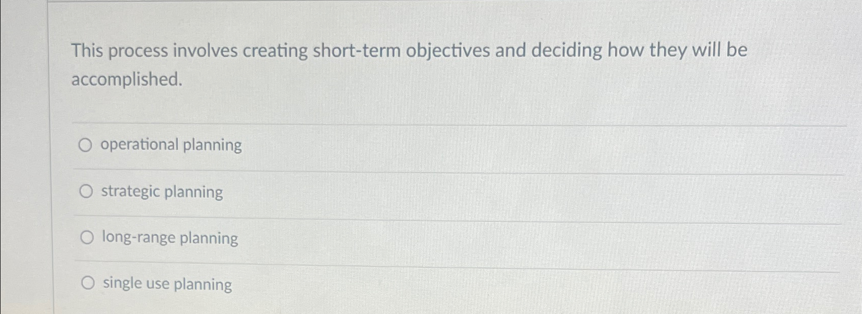Solved This process involves creating short-term objectives | Chegg.com