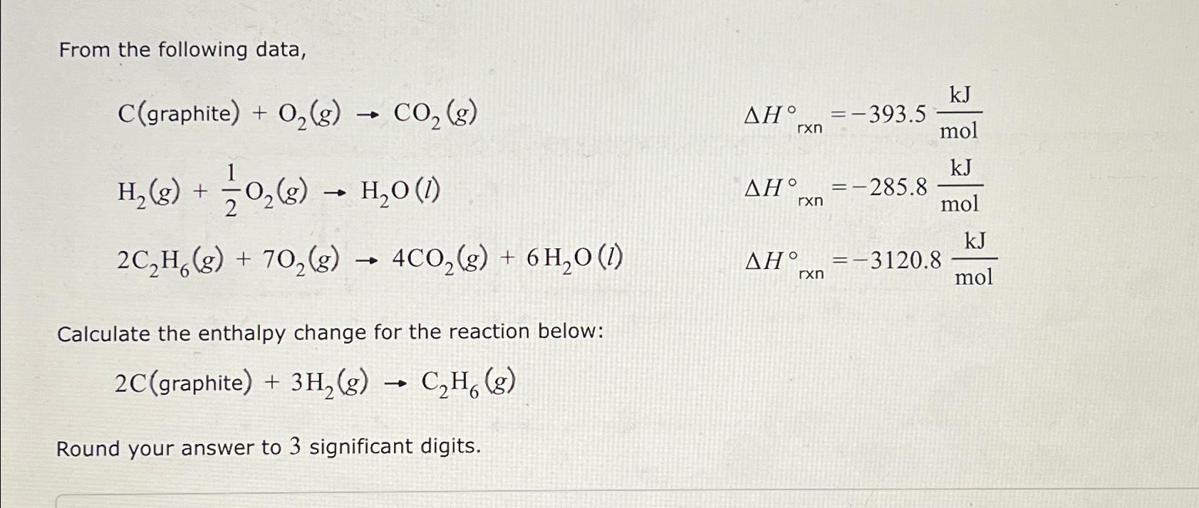 Solved From the following data,C( ﻿graphite | Chegg.com