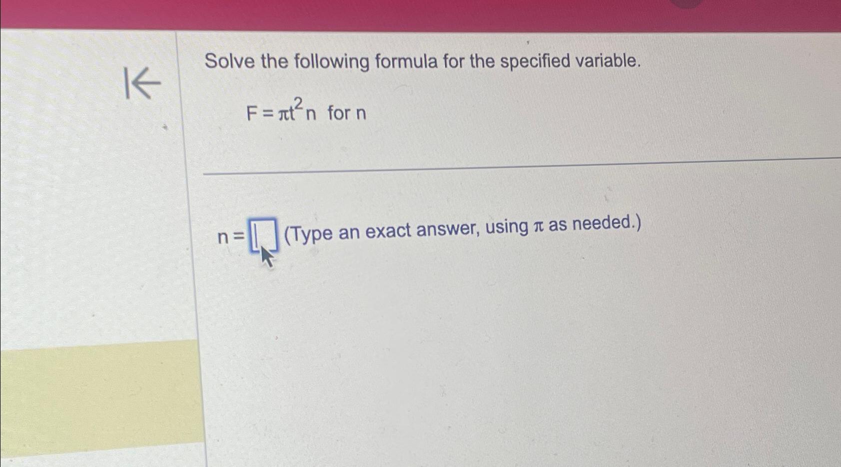 Solved Solve the following formula for the specified | Chegg.com
