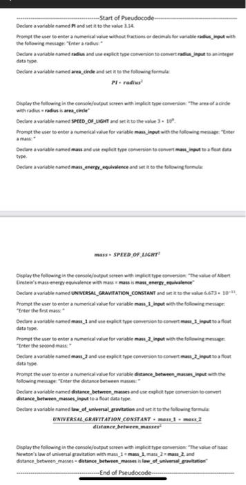 Solved Start Of Pseudocode Declare A Variable Named And Set