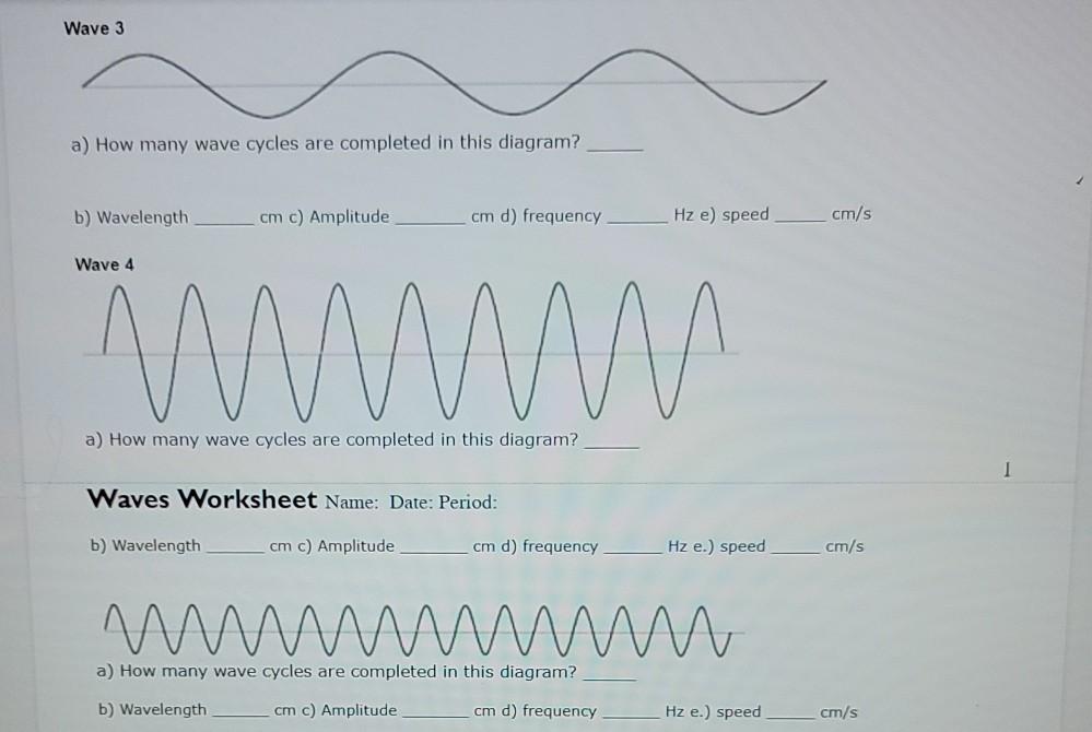 Waves Worksheet Name: Date: Period: equilibrium | Chegg.com