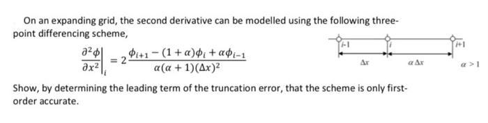 Solved On an expanding grid, the second derivative can be | Chegg.com