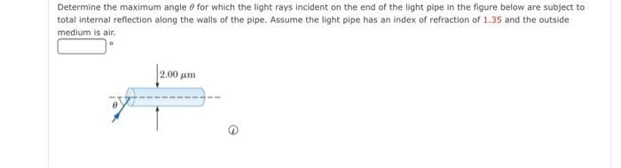 Solved Determine the maximum angle θ for which the light | Chegg.com