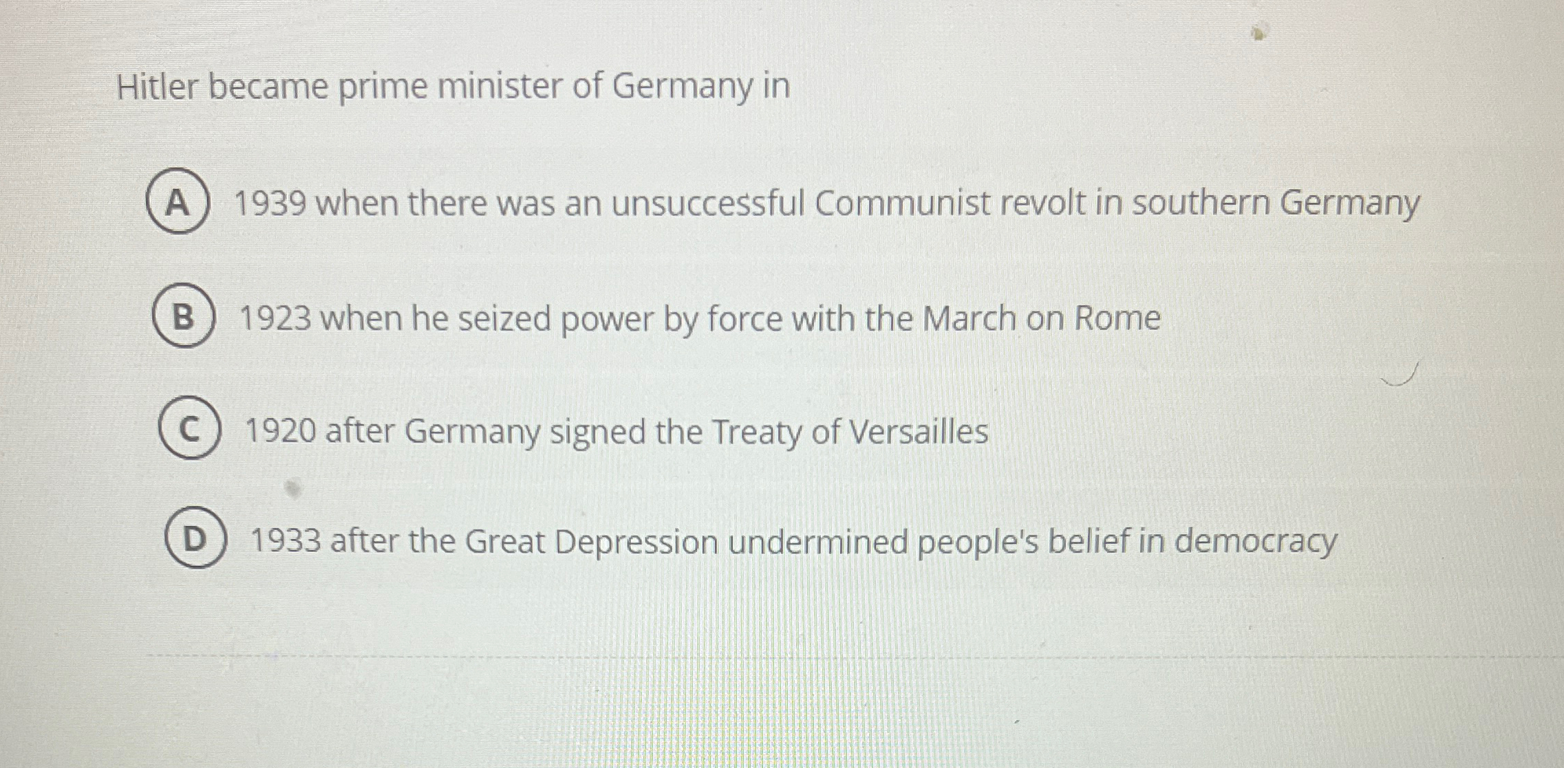 Solved Hitler became prime minister of Germany in1939 ﻿when | Chegg.com