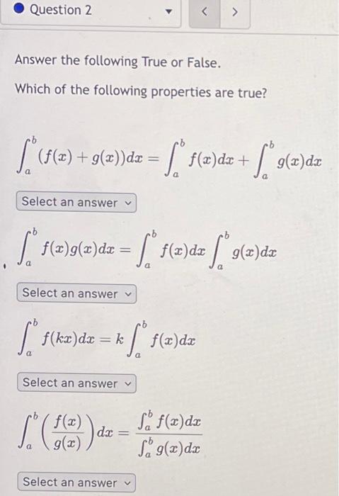 Solved Answer the following True or False. Which of the | Chegg.com