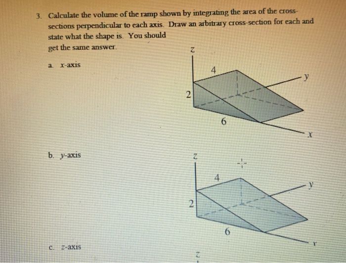 Solved 3. Calculate the volume of the ramp shown by | Chegg.com