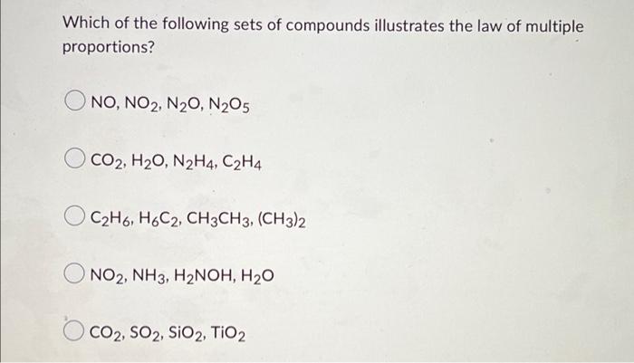 Solved Which of the following sets of compounds illustrates | Chegg.com