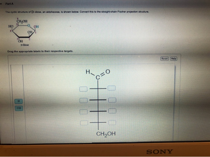 Solved Part A The cycle structure of D-idose, an adohexose, | Chegg.com