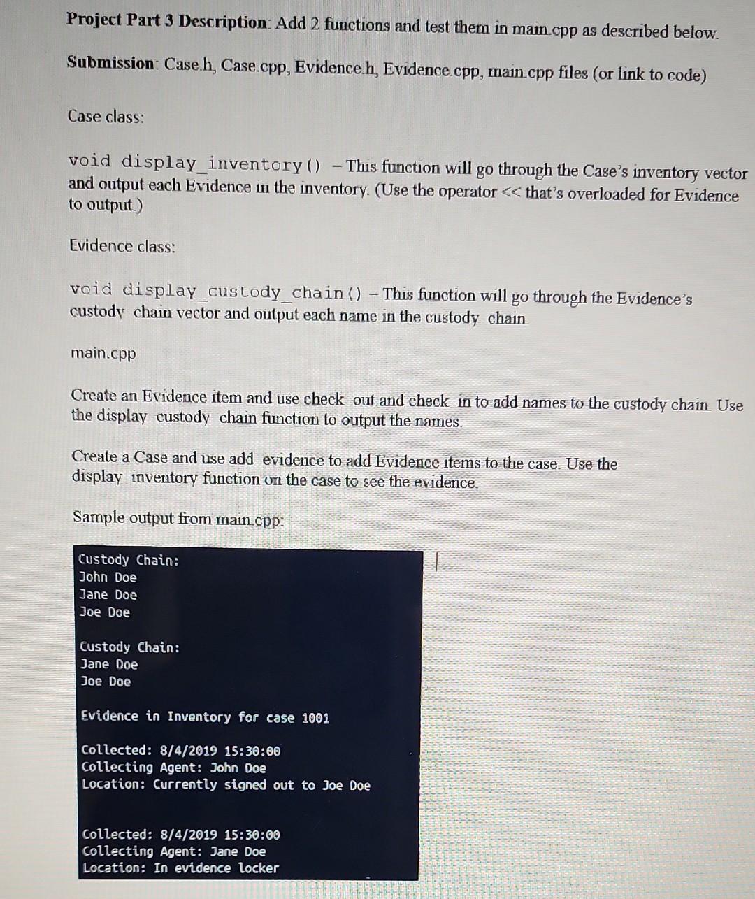 Solved Project Part 3 is the main questionhere. I'm also | Chegg.com