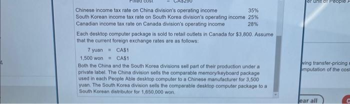 Solved People Able Computer Inc, with headquarters in | Chegg.com