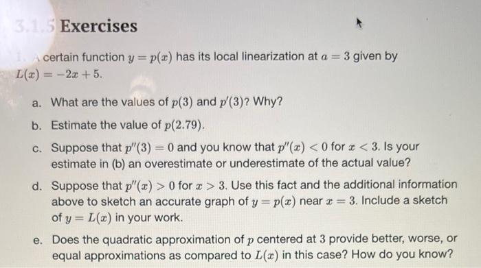 Solved certain function y=p(x) has its local linearization | Chegg.com
