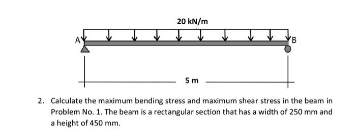 Solved 2. Calculate the maximum bending stress and maximum | Chegg.com