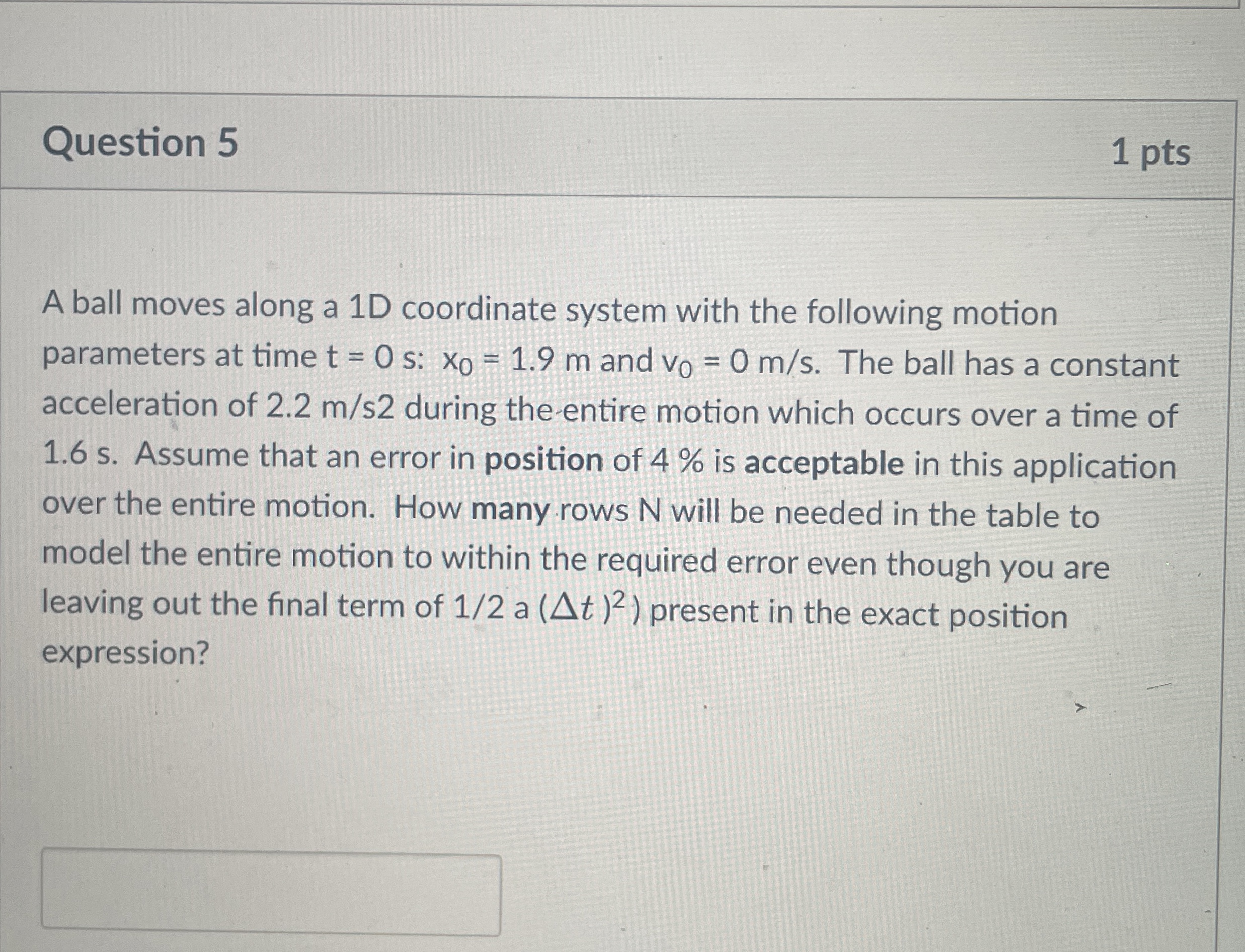 Solved Question 5A ball moves along a 1D coordinate system | Chegg.com