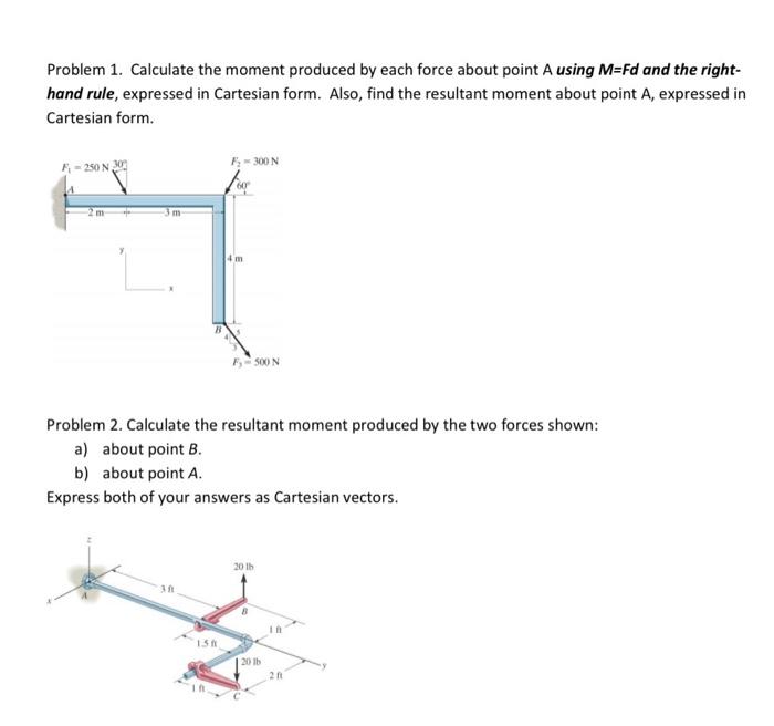 Solved Problem 1. Calculate the moment produced by each | Chegg.com
