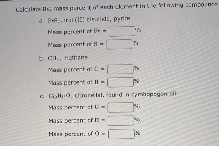 Solved Calculate the mass percent of copper in CuS, | Chegg.com