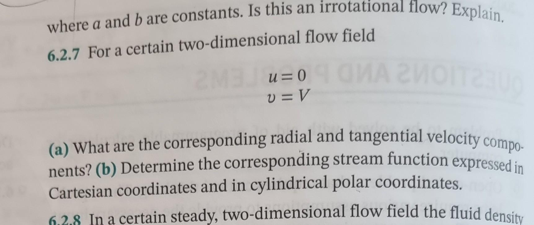 Solved where a and b are constants. Is this an irrotational | Chegg.com