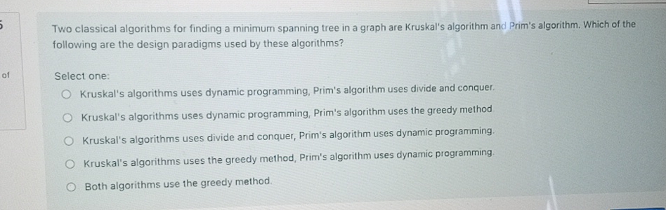Solved Two classical algorithms for finding a minimum | Chegg.com
