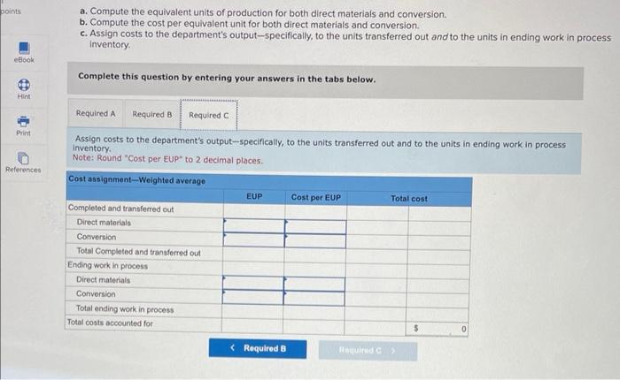 Solved Exercise 20-12 (Algo) Weighted average: Cost per | Chegg.com