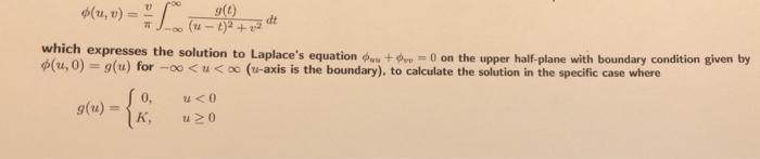Solved please use the poisson integral formula to calculate | Chegg.com