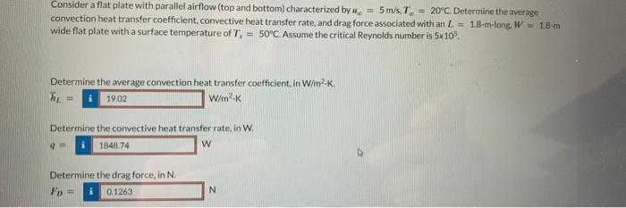 Solved Consider a flat plate with parallel airflow (top and | Chegg.com