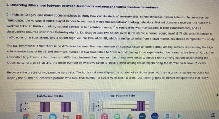 Solved 3. Observing differences between between-treatments | Chegg.com