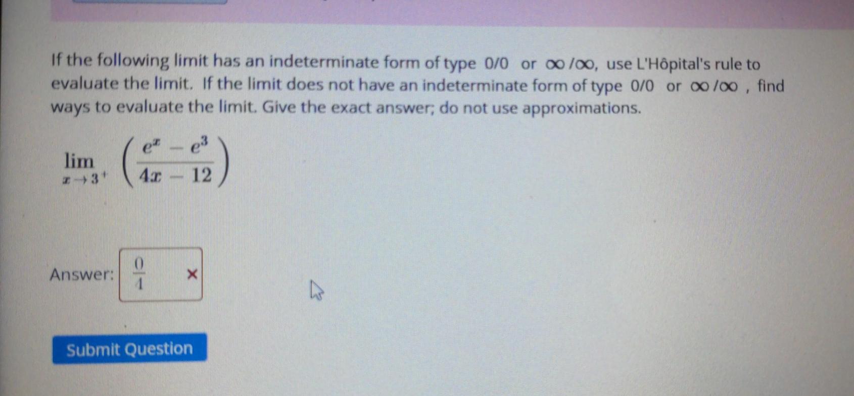 Solved If the following limit has an indeterminate form of | Chegg.com