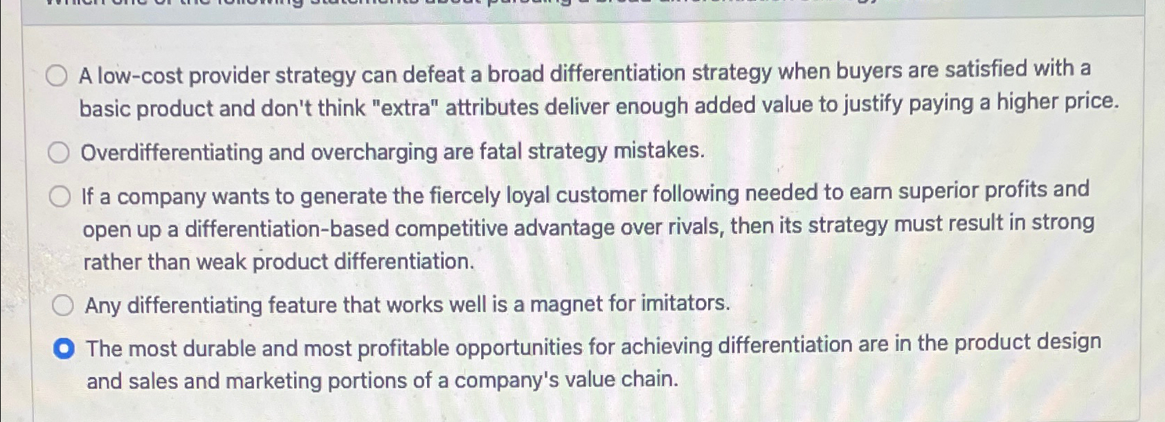 Solved A low-cost provider strategy can defeat a broad | Chegg.com