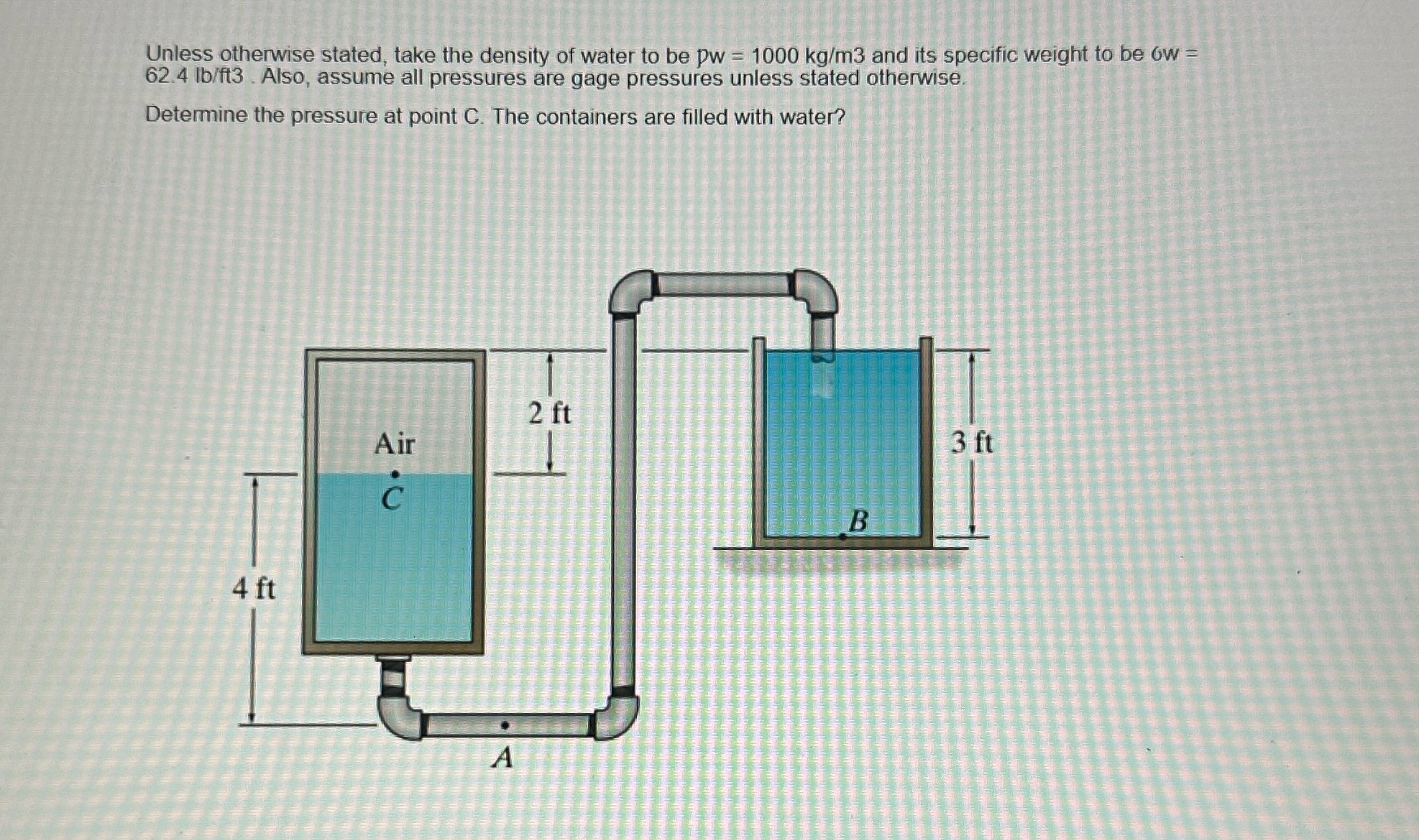 Solved Unless otherwise stated, take the density of water to | Chegg.com