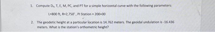 Solved 1. Compute DA,T,E,M,PC, and PT for a simple | Chegg.com
