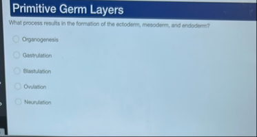 Solved Primitive Germ LayersWhat process results in the | Chegg.com
