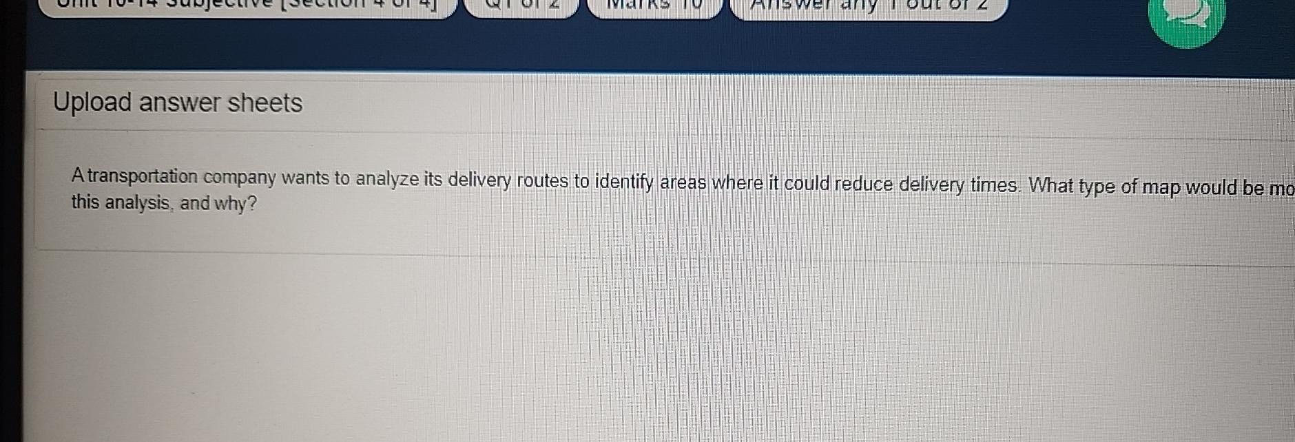 Solved Upload answer sheetsA transportation company wants to | Chegg.com