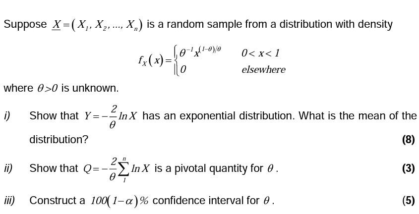 Solved Suppose X=(X1,X2,…,Xn) is a random sample from a | Chegg.com
