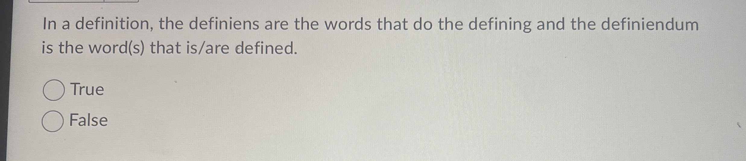 Solved In a definition, the definiens are the words that do | Chegg.com