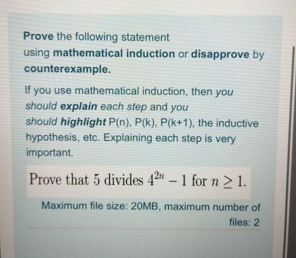 Solved Prove the following statement using mathematical | Chegg.com