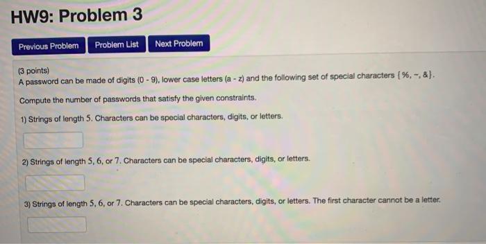 Solved HW9: Problem 3 Previous Problem Problem List Next | Chegg.com