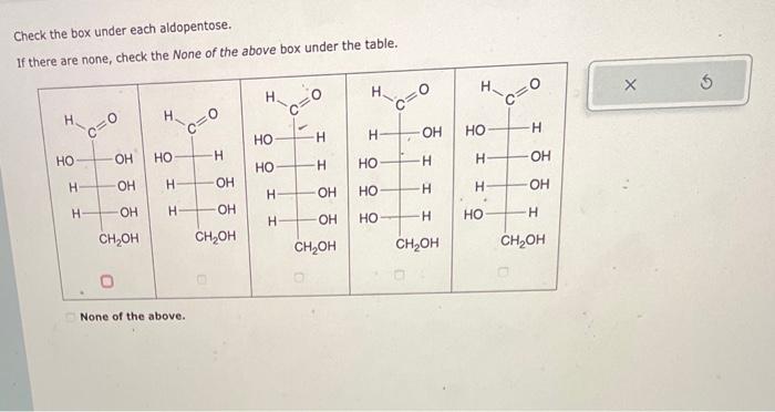 Solved Check the box under each aldopentose. If there are | Chegg.com