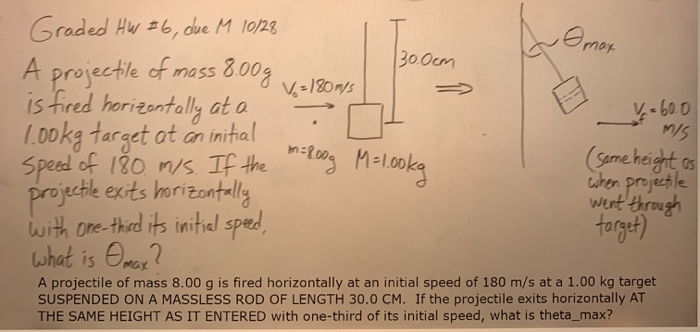 Solved omax 30.0cm Graded Hw#6, due M 10/28 A projectile of | Chegg.com Solved omax 30.0cm Graded Hw#6, due M 10/28 A projectile of | Chegg.com