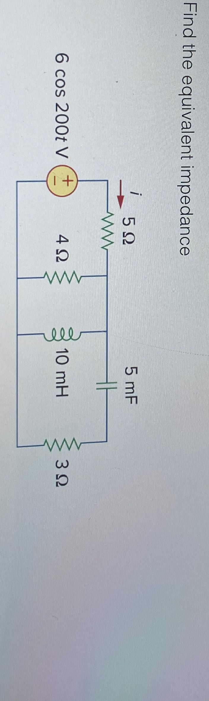 Solved Find the equivalent impedance | Chegg.com
