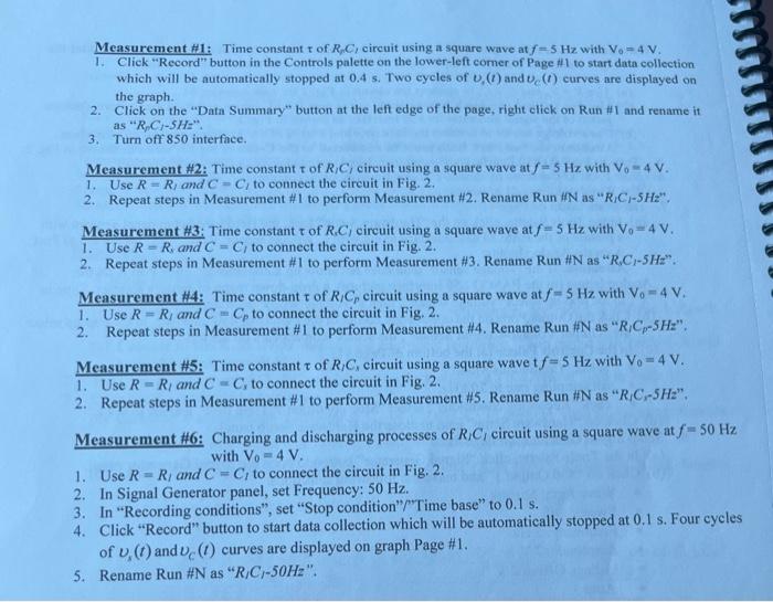 2. Provided data from Measurements #1 to #5 of Exp 5 | Chegg.com