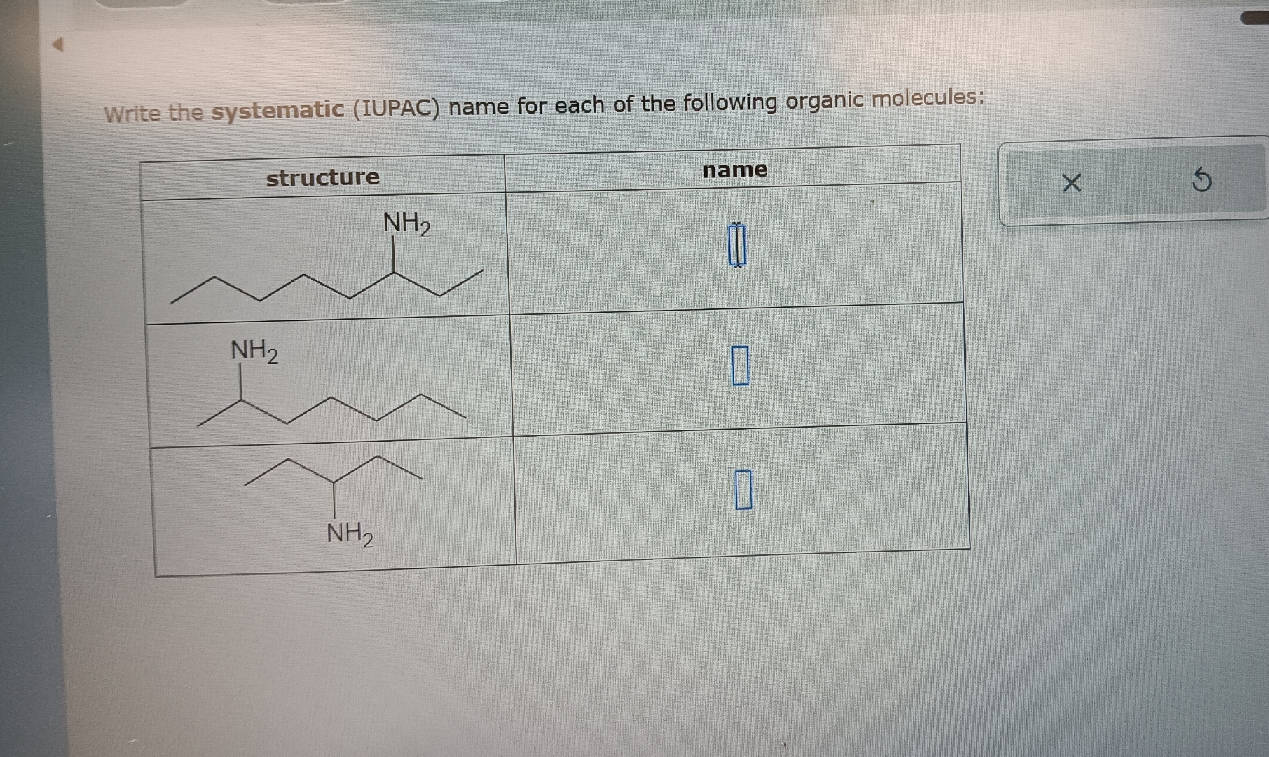 Solved Write the systematic (IUPAC) ﻿name for each of the | Chegg.com